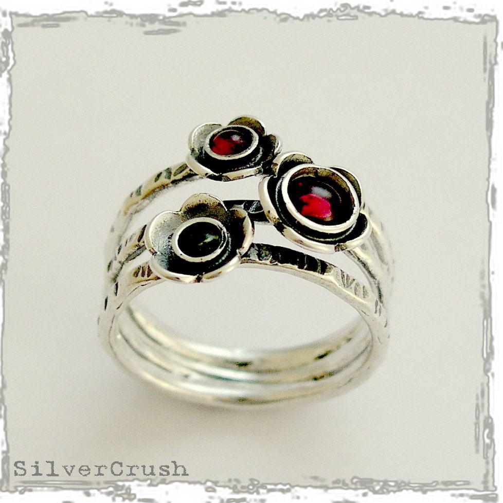 Stacking Rings, Mothers Ring, Family Ring, Gemstone Ring, Sterling ...