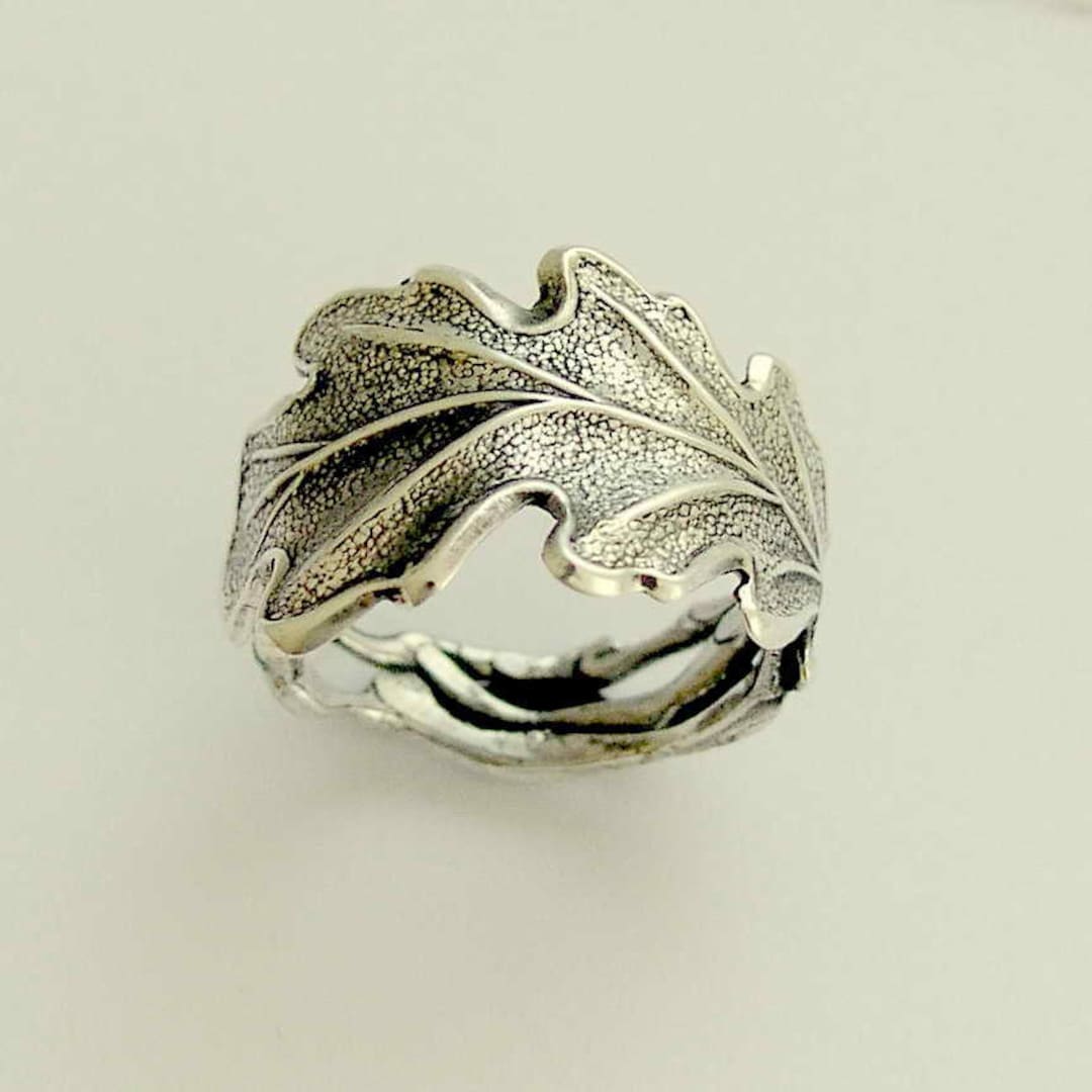 Leaf Band, Silver Leaf Ring, Unique Silver Ring, Twig Ring, Boho Ring ...