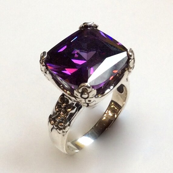 Statement Ring Amethyst Ring Large Stone Ring Gemstone - Etsy