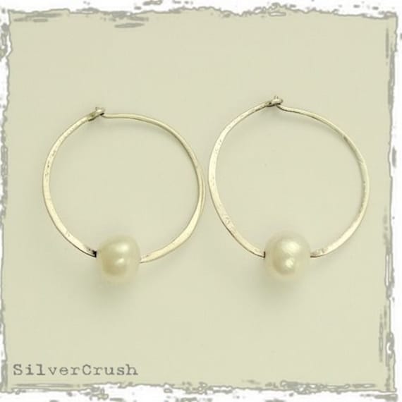 Pearl Earrings Simple Earrings Sterling Silver Earrings - Etsy