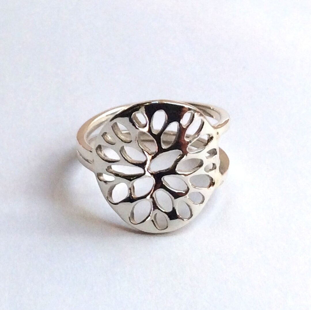 Sterling Silver Ring, Unique Ring, Shiny Silver Ring, Statement Ring ...