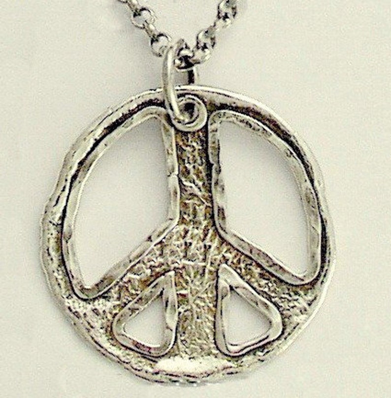 Peace Necklace Peace Pendant Sterling Silver Necklace Peace - Etsy
