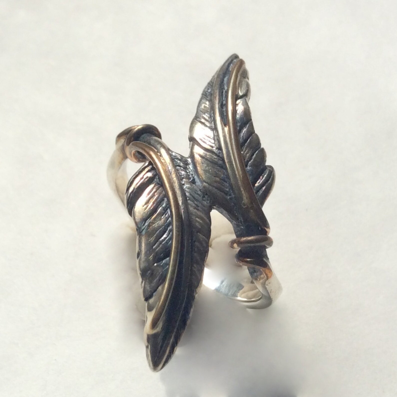 Two Tone Twig Ring, Branch Ring, Leaf Ring, Boho Ring, Nature Ring ...