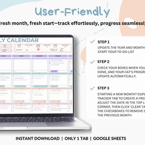 Smart Calendar One Tab Google Sheet, Monthly Planner, Task Tracker, to ...