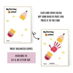 First Day of School Handprint Craft, Back to School Printable, School ...