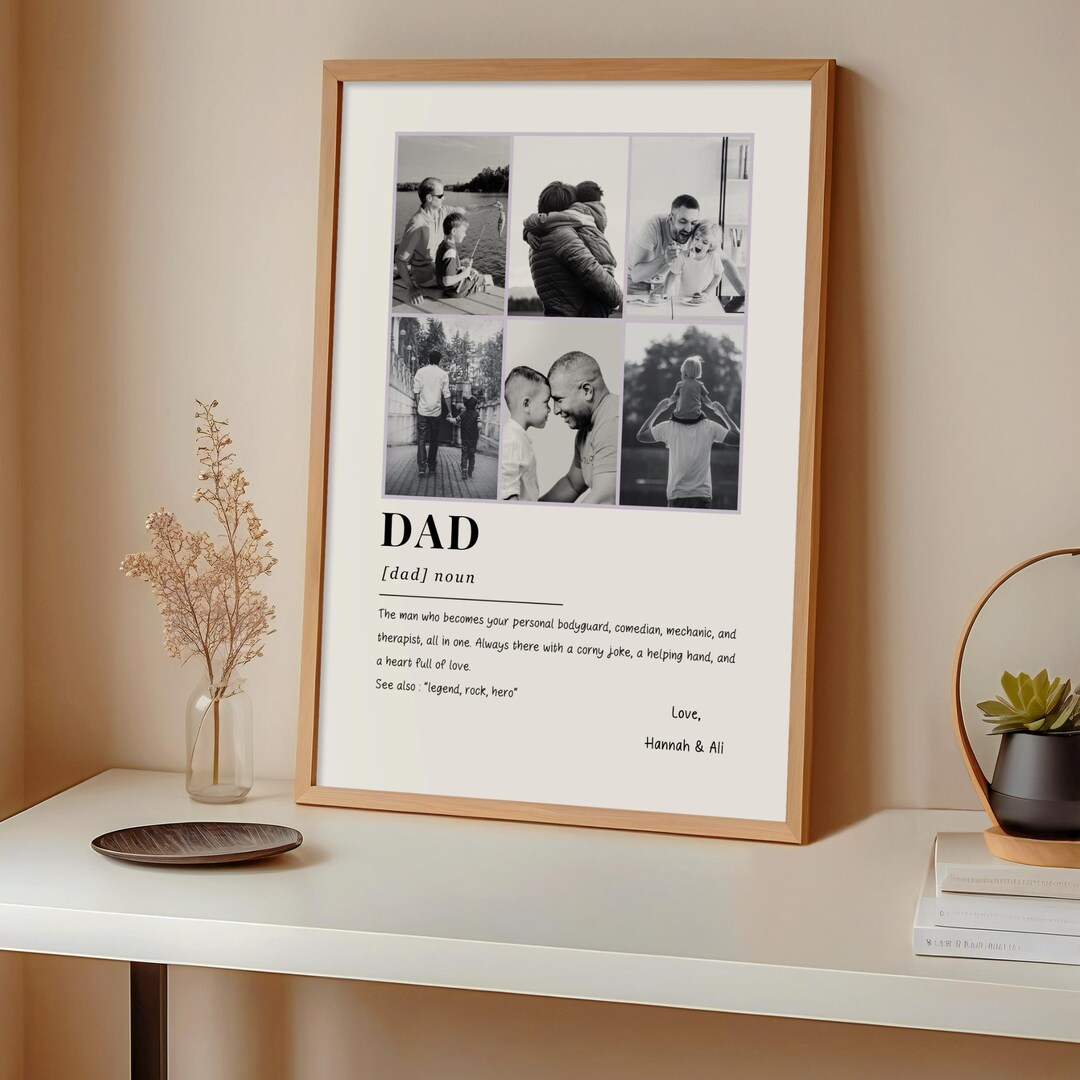 Dad Definition Art Wall Decor Father Gift Idea Personalized Photo ...