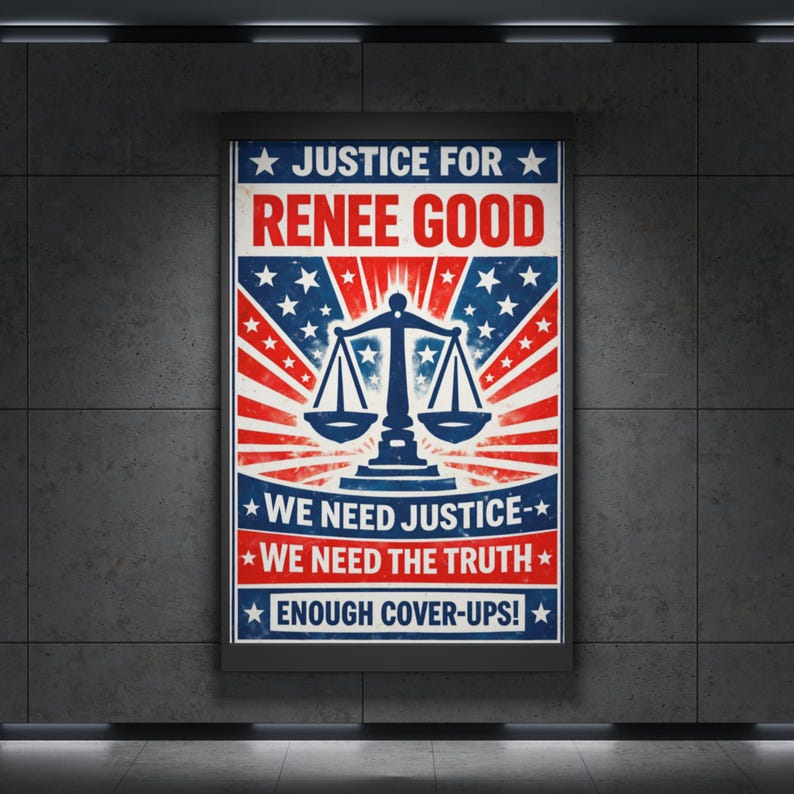 Justice for Renee Good Protest Poster, Anti ICE Protest Sign, Demand ...
