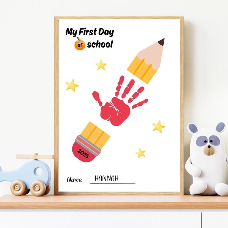 First Day of School Handprint Craft, Back to School Printable, School ...