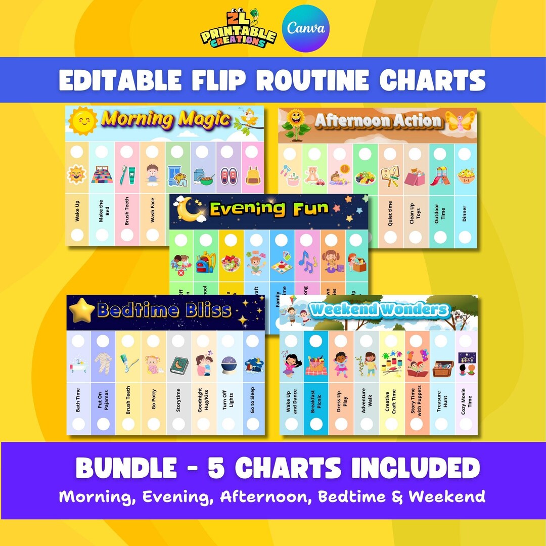 Cuadro de rutinas Cuadro de rutinas para niños pequeños Rutina matutina ...