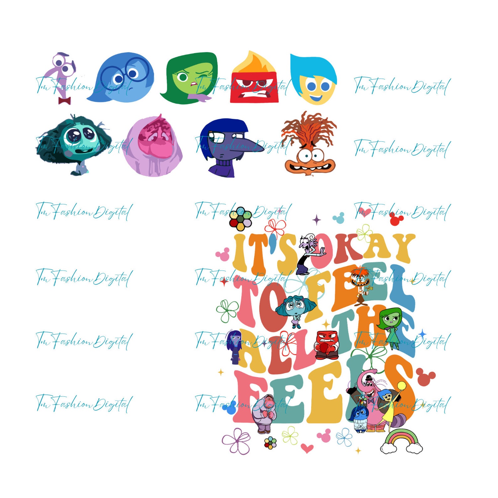 Inside Out It's Okay to Feel All the Feels Png, Mental Health Png ...