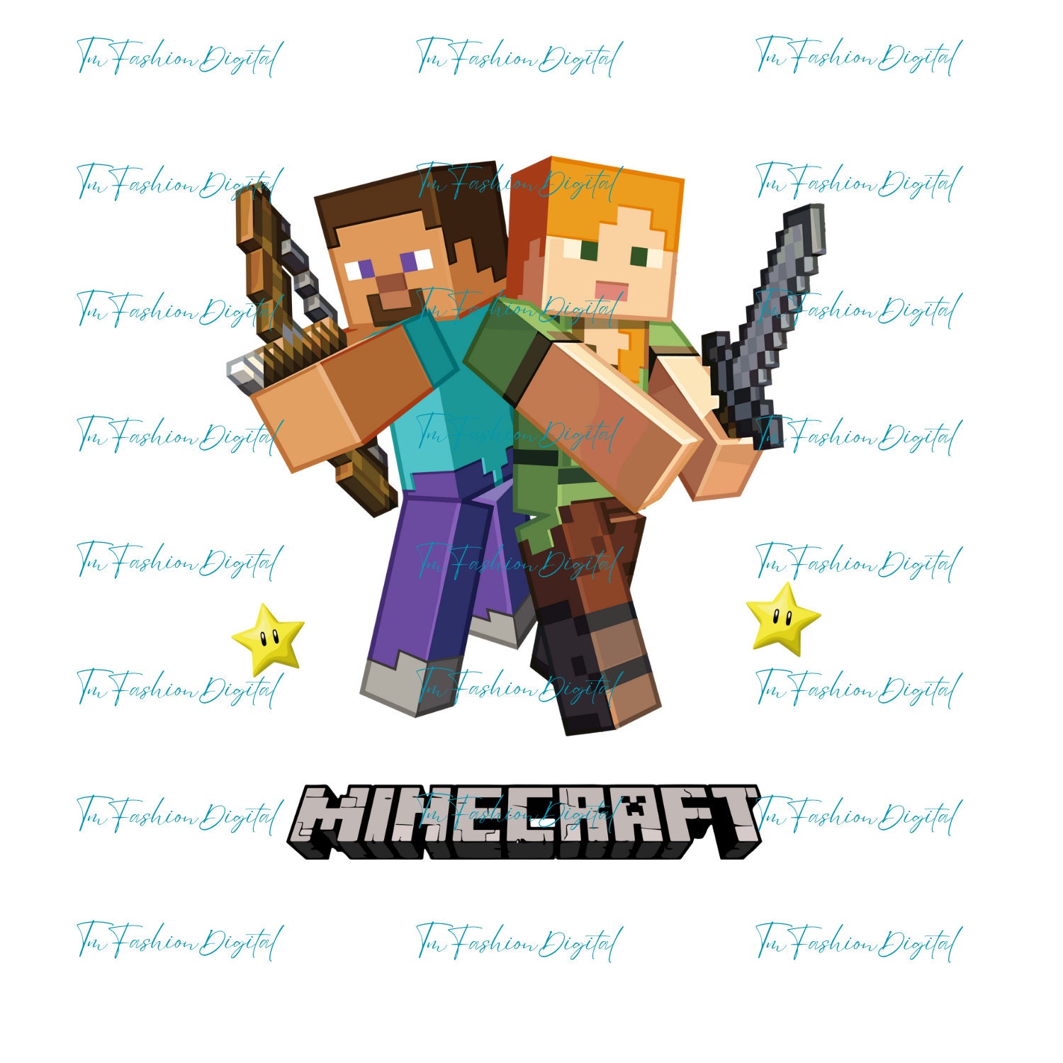 Minecraft PNG, Minecraft Clipart, Steve Alex PNG, Digital Minecraft ...