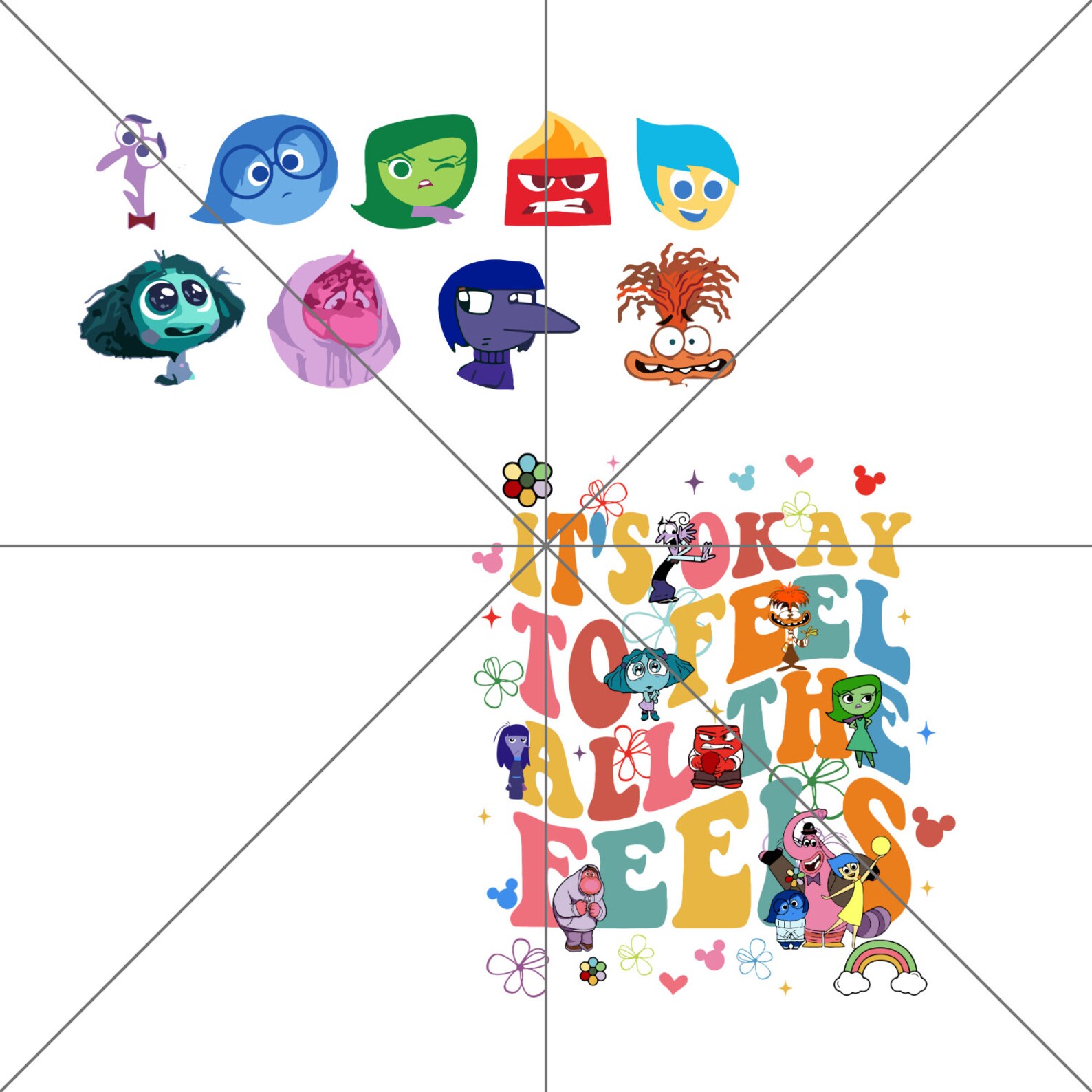 Inside Out It's Okay to Feel All the Feels Png, Mental Health Png ...
