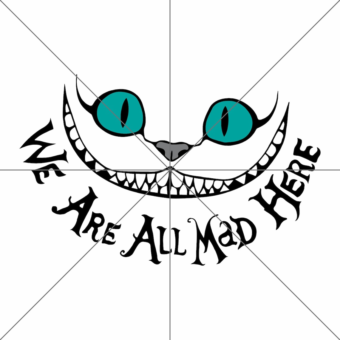We Are All Made Here Png, Alice in Wonderland Png, Chesire Cat Clipart ...