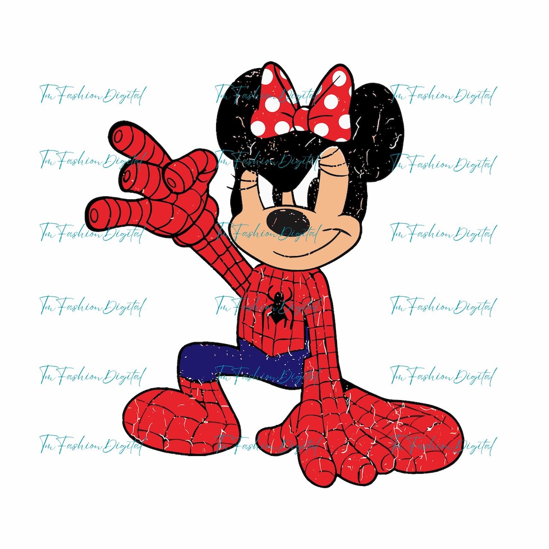 Retro Spider Minnie Png, Superhero Png, Spider Mouse Png, Funny Minnie ...