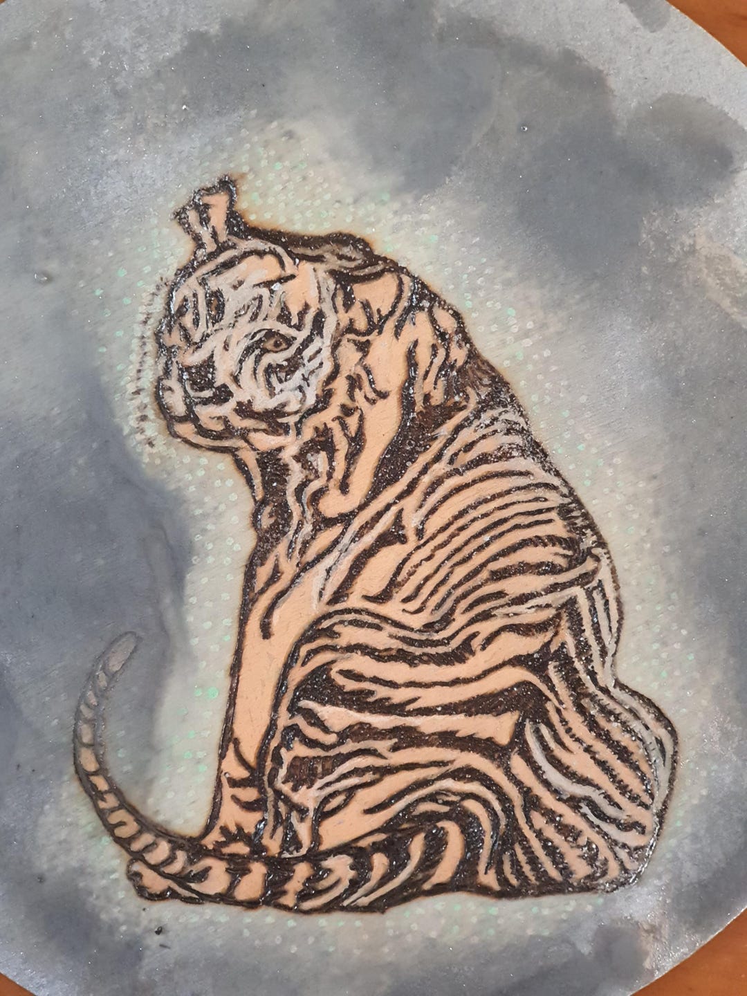 Tijger Op Hout #3 Wood Art Print Created With Fire and Paint - Etsy