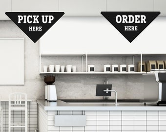 Order Here Sign Pick up Here Sign Pay Here Sign for Business Wooden ...