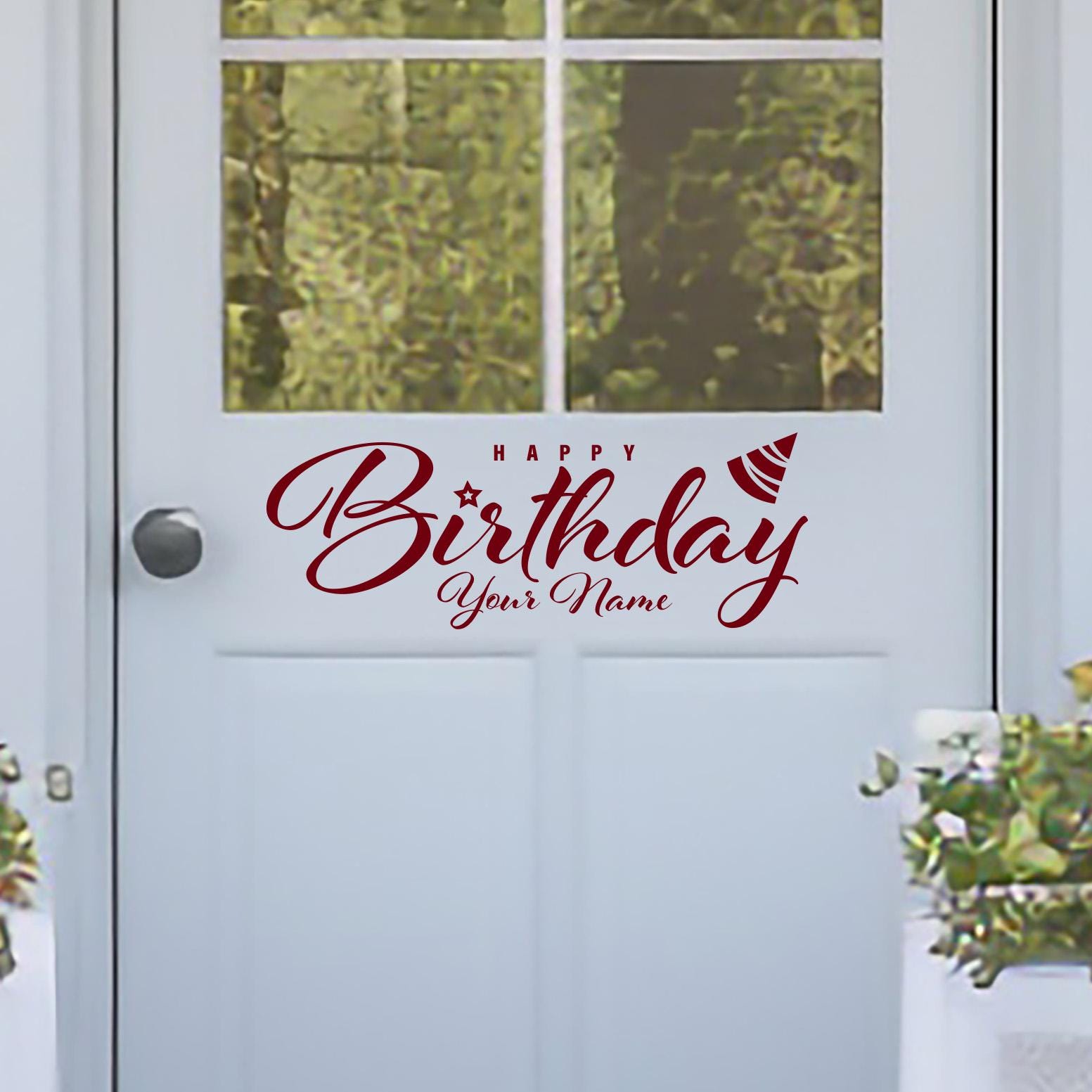 Happy Birthday, Decal Happy Birthday Wall Sticker Happy Birthday Door ...