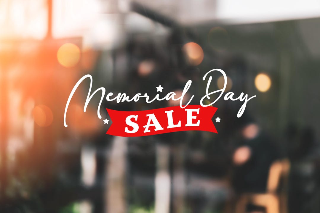 Memorial Day Window Decal | Patriotic Sale Sticker | Custom Storefront ...