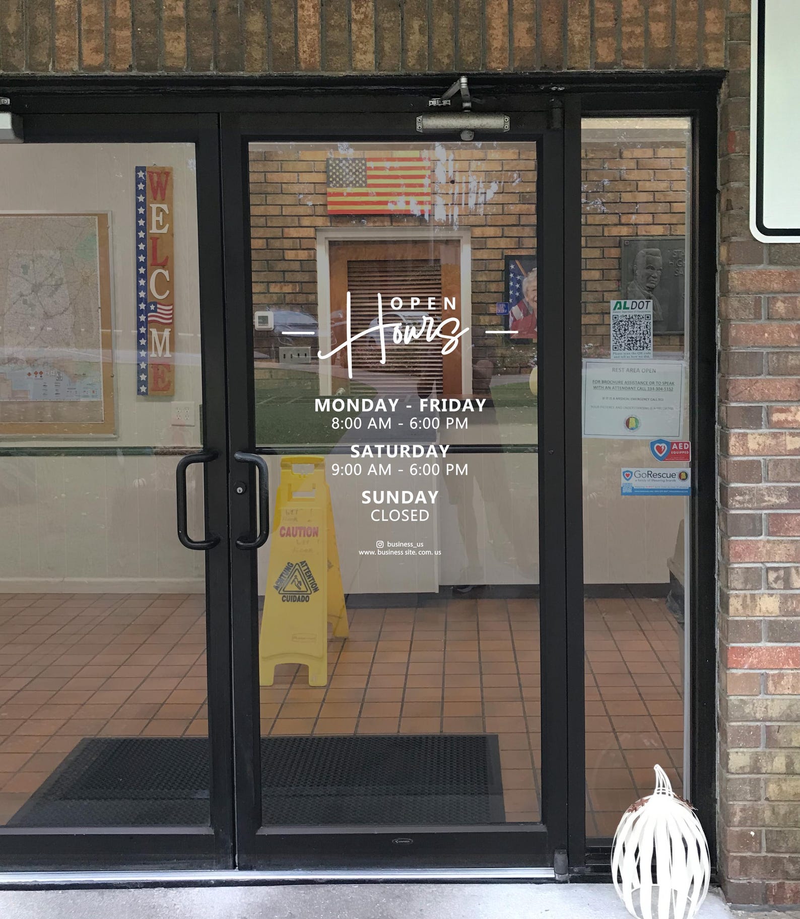 Personalized Business Hours Decal - Custom Store Hours Window Sign ...