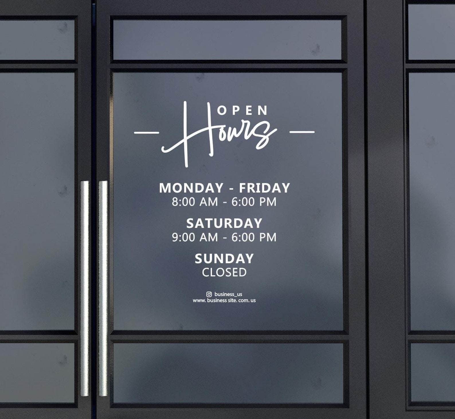 Personalized Business Hours Decal - Custom Store Hours Window Sign ...