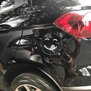 Decal With Smiley Face on Gas Tank Door - Emoji Craving Tasty Fuel ...