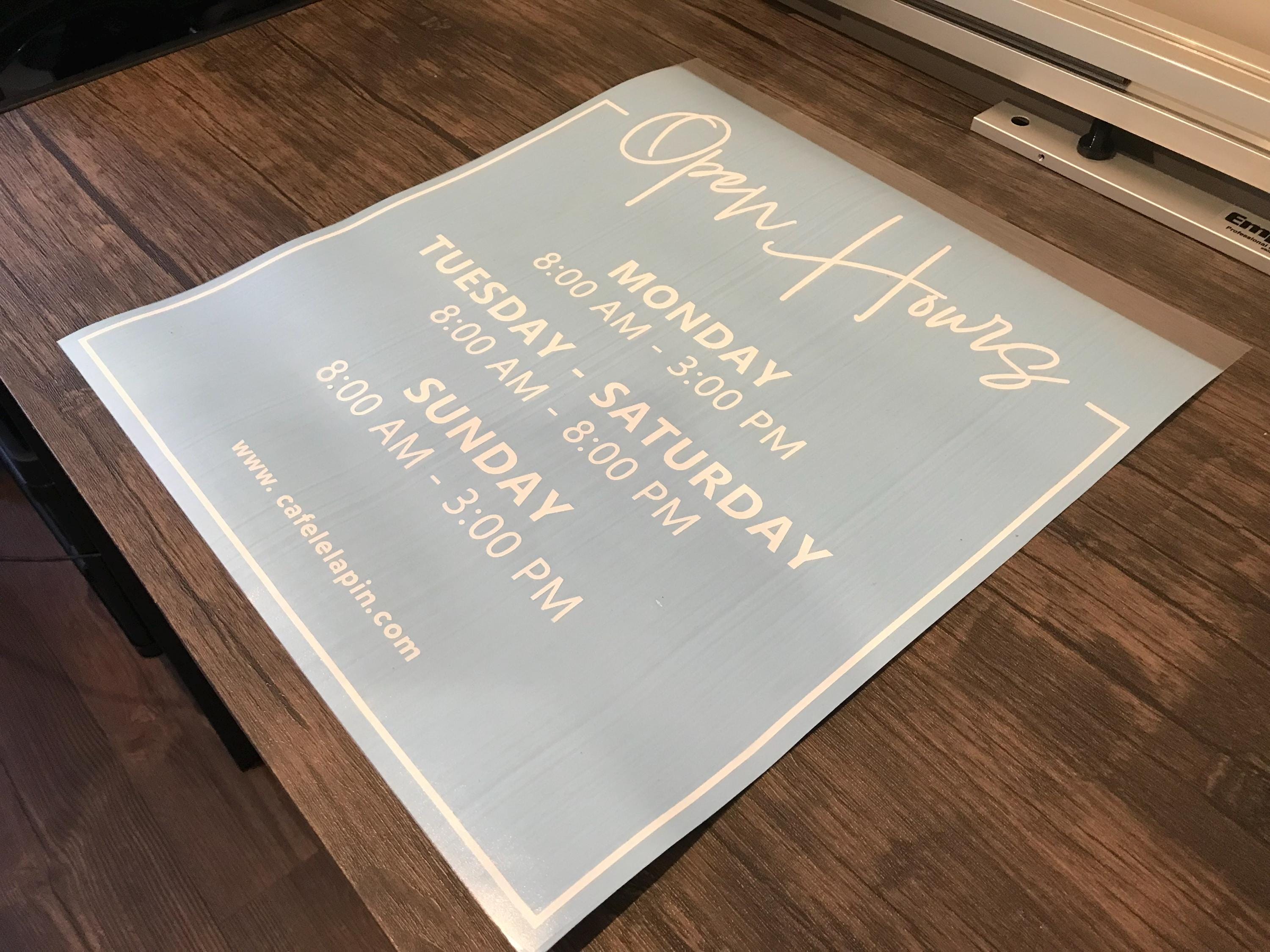 Store Hours Decal - Personalized Window Sign - Business Hours - Small ...