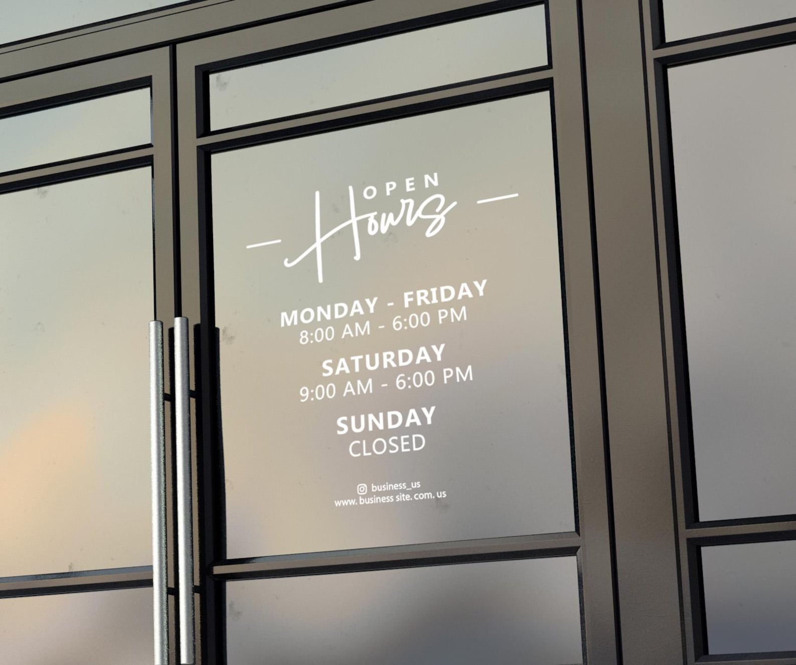 Personalized Business Hours Decal - Custom Store Hours Window Sign ...