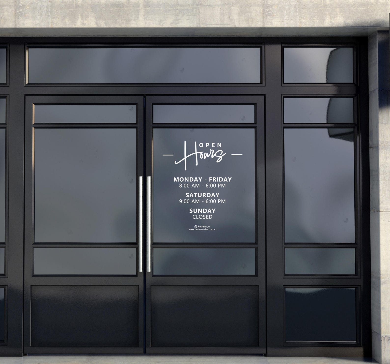 Personalized Business Hours Decal - Custom Store Hours Window Sign ...
