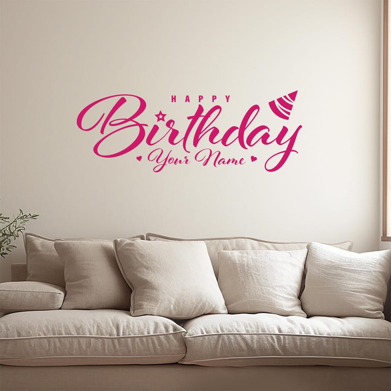 Happy Birthday, Decal - Happy Birthday Wall Sticker - Happy Birthday ...