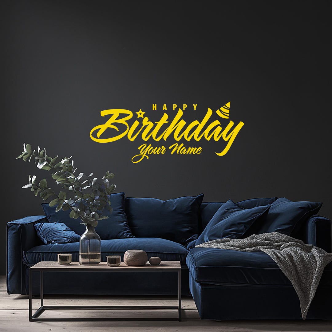Happy Birthday Vinyl Sticker Happy Birthday Wall Decal Happy Birthday ...