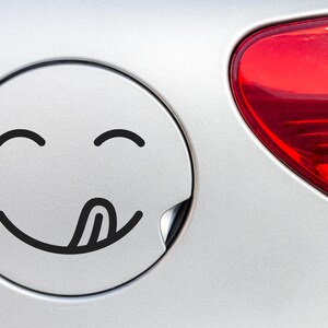 Decal With Smiley Face on Gas Tank Door - Emoji Craving Tasty Fuel ...