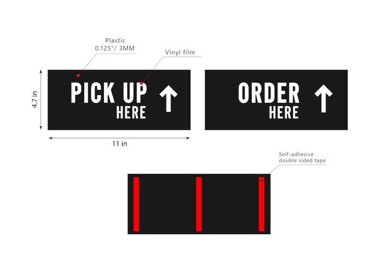 Set Order Here Sign, Pick up Here Sign Restaurant, Cafe, Coffee Shop ...