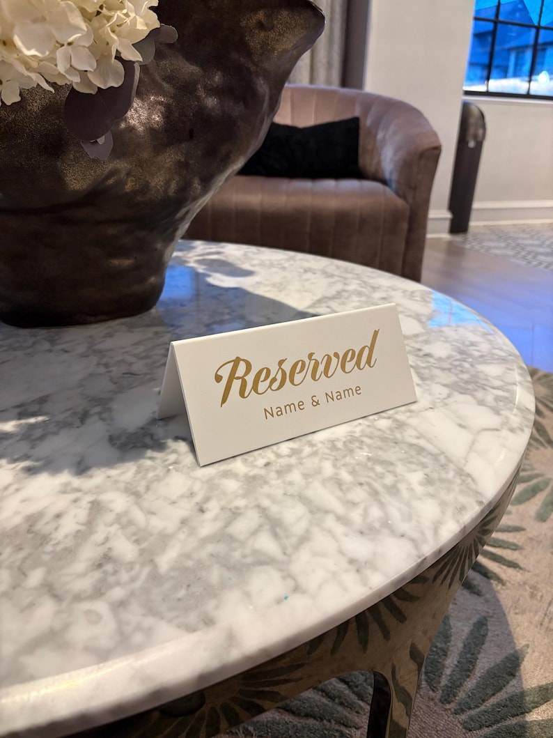Personalized Double-sided Reserved Sign With Names – Custom Wedding ...
