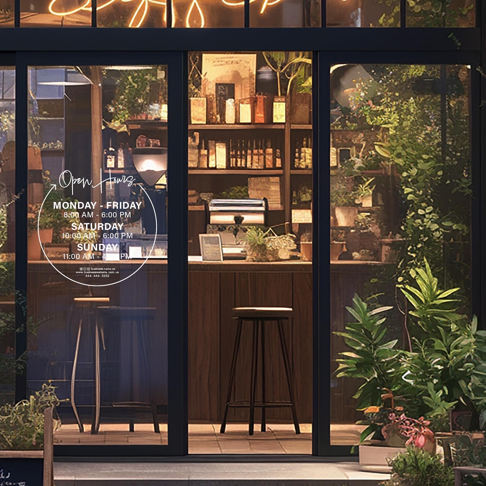 Personalized Store Hours Decal - Custom Window Sign for Business or ...