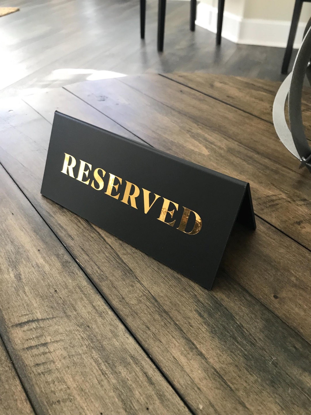 Double-sided Reserved Sign - Plastic Tabletop Sign for Business ...