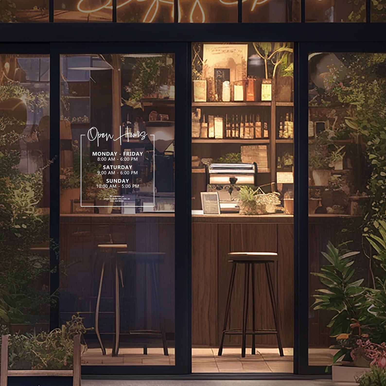 Store Hours Decal - Personalized Window Sign - Business Hours - Small ...