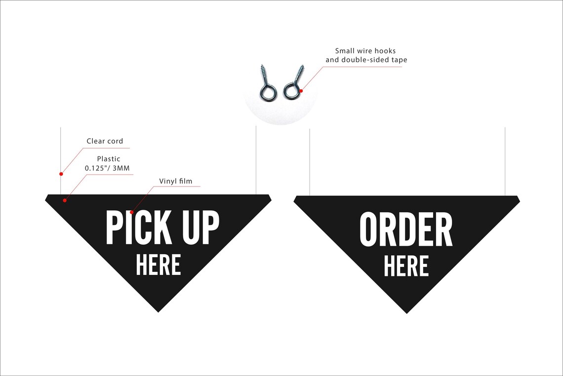 Set Order Here, Pick up Here Sign| Restaurant Options | Cafe Coffee ...