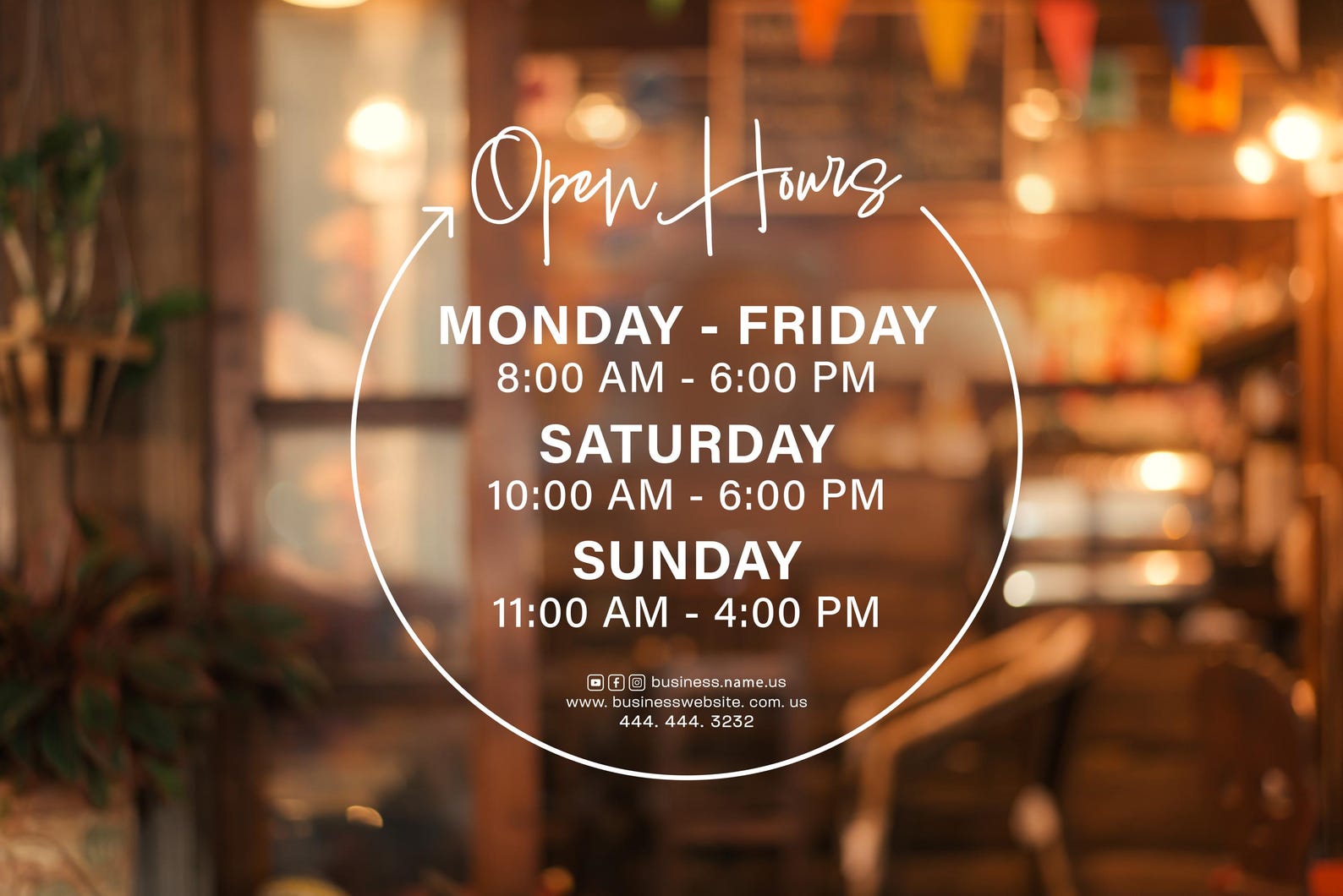 Personalized Store Hours Decal - Custom Window Sign for Business or ...