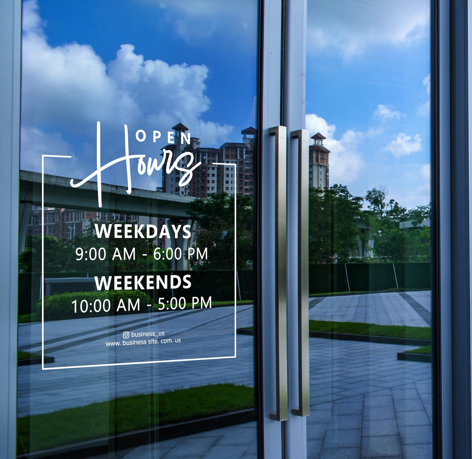 Personalized Business Hours Sign Front Glass Door Decal Hour Sign Vinyl ...