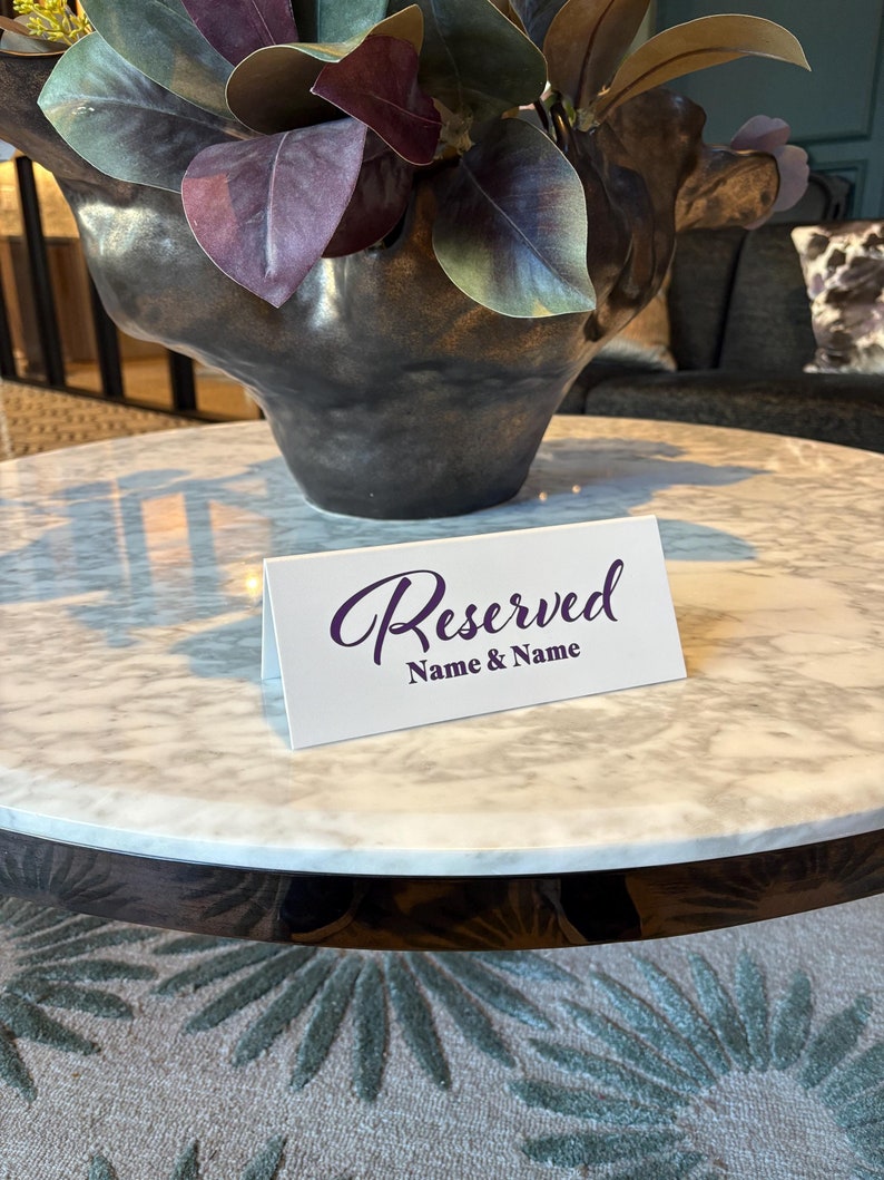 Personalized Double-sided Reserved Sign With Names – Custom Wedding ...
