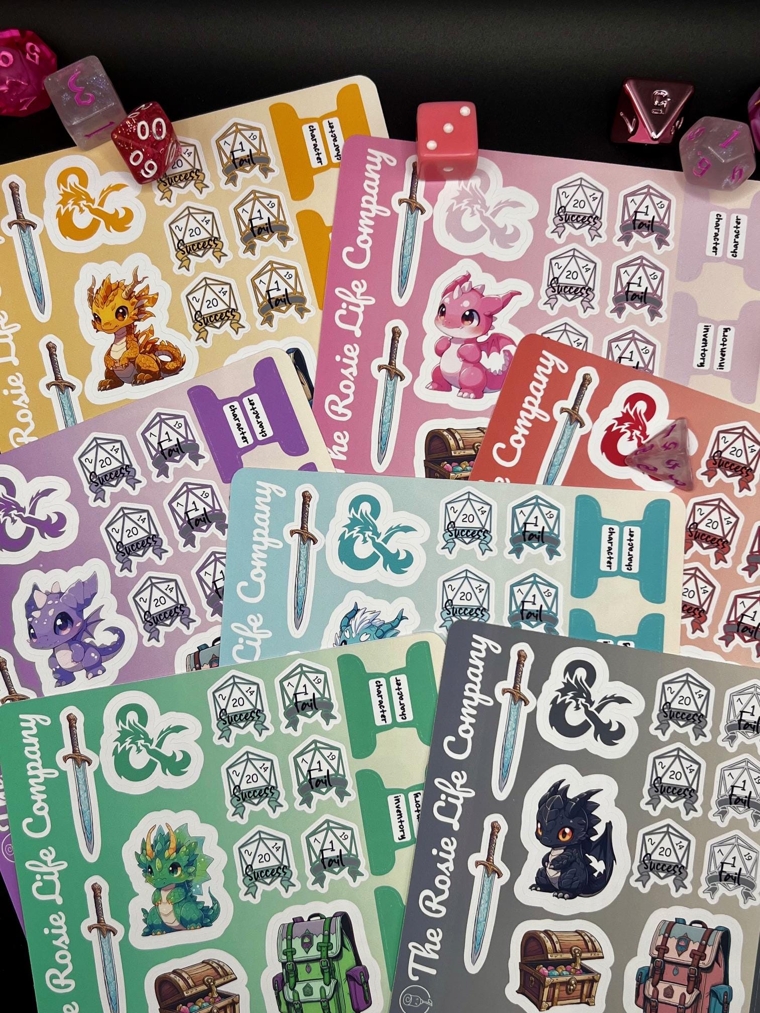 PINK DND Player Character Booklet Stickers - Etsy