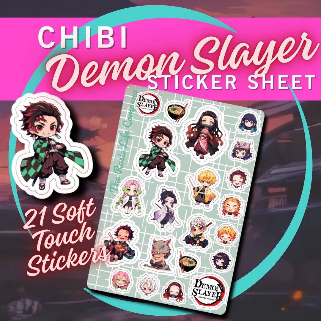 Chibi Demon Slayer Sticker Sheet - Etsy