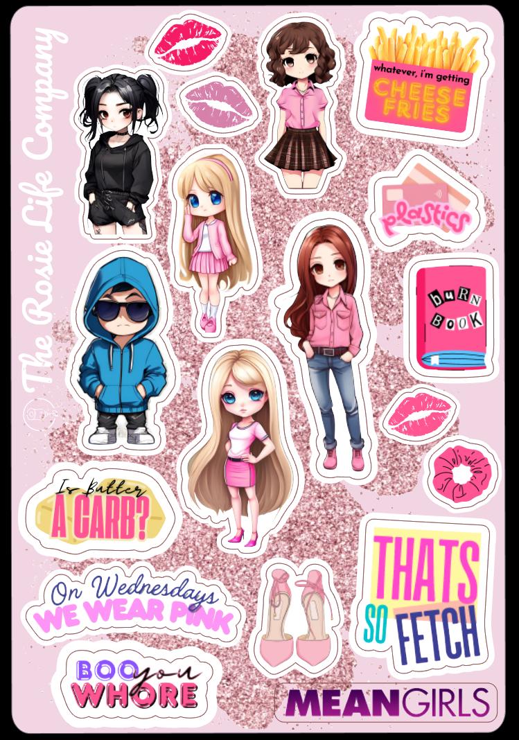 Chibi Mean Girls Sticker Sheet - Etsy