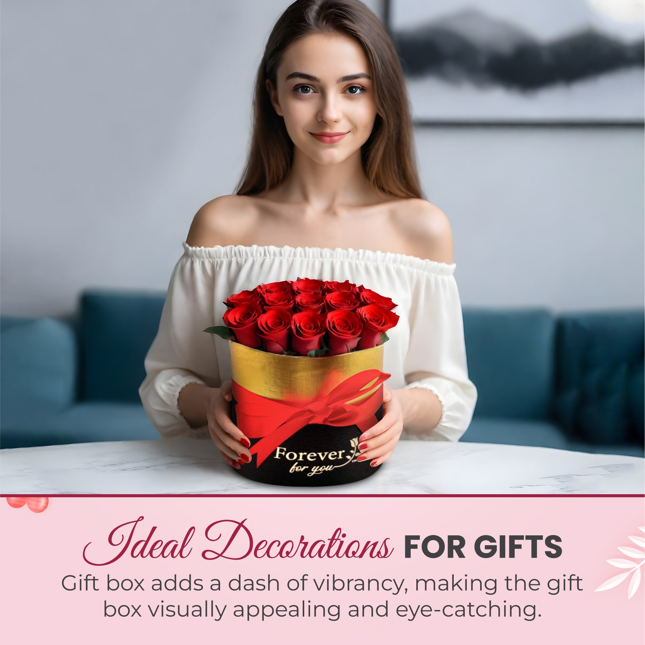 12-piece Forever Flowers Round Box - Preserved Roses - Etsy