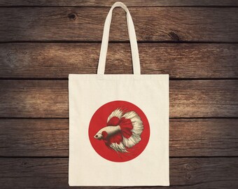Unique Hand-painted Betta Fish Tote Bag - Etsy