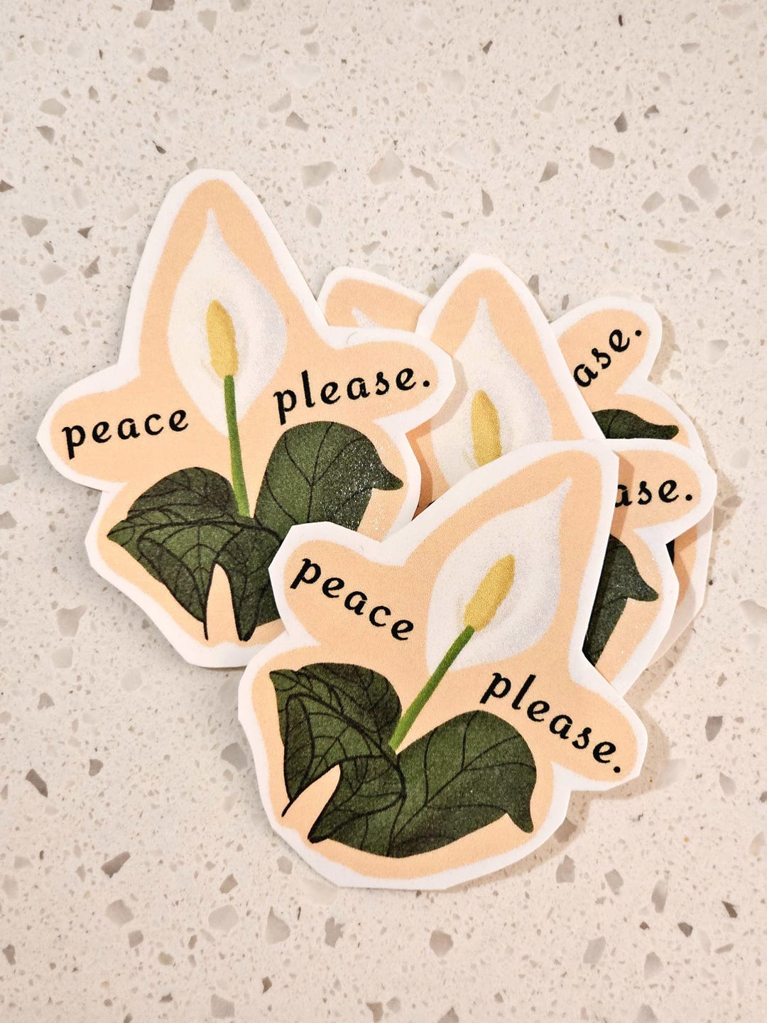 Peace Lily Sticker: Floral Laptop Decal, Indoor Plant Art - Etsy