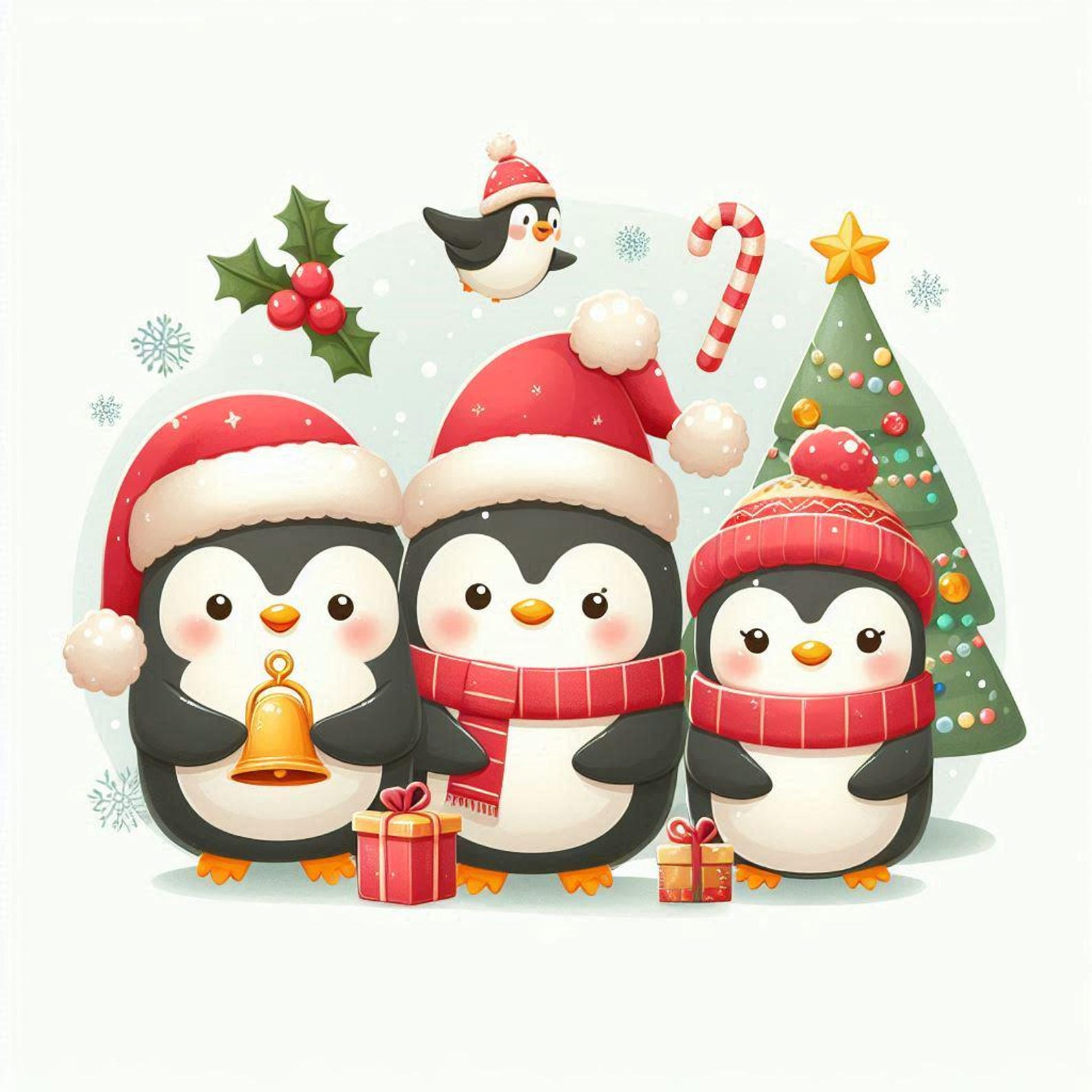 Christmas Penguin Clipart Bundle – 10+ Cute Holiday Illustrations ...