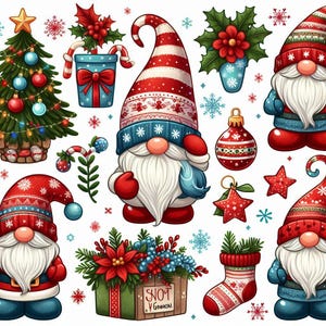 Christmas Gnome Clipart Bundle Winter Gnome Graphics, Sublimation PNG ...