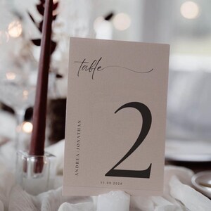 Minimalist Modern Table Number Template, Elegant, Editable, and Instant ...