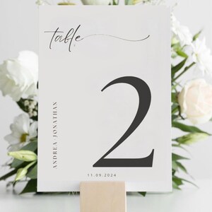 Minimalist Modern Table Number Template, Elegant, Editable, and Instant ...